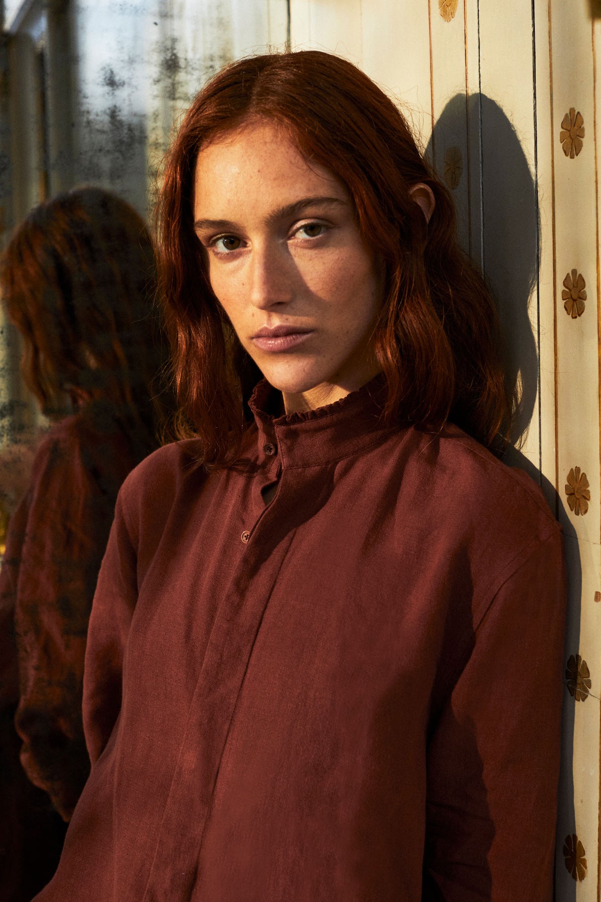 Linen Terracotta Shirt for Woman | Bourrienne Paris X